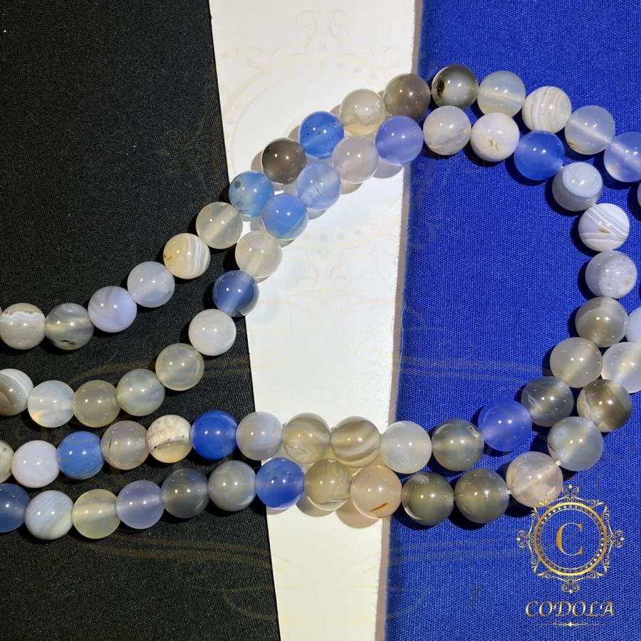ブルーレースアゲート 染色あり 連材 ラウンド 天然石 パワーストーン プレゼント アクセサリー ヒーリング 天然石のビーズ 高品質 ...