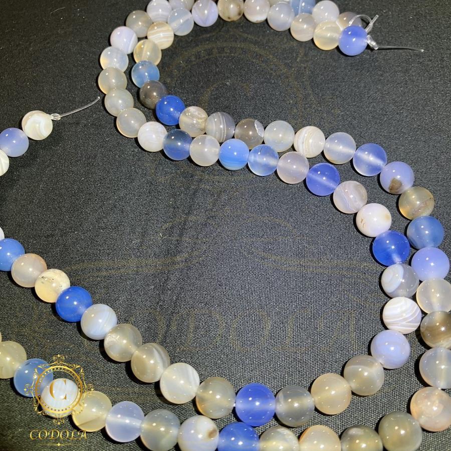 ブルーレースアゲート 染色あり 連材 ラウンド 天然石 パワーストーン プレゼント アクセサリー ヒーリング 天然石のビーズ 高品質 ...