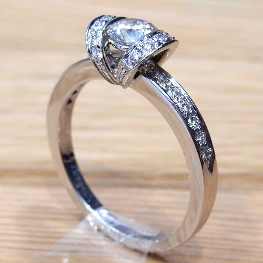 TIFFANY&Co.（ティファニー） 【新品同様】ティファニー 研磨済み リボンリング ダイヤモンド 0.42ct pt950 プラチナ 13号 08257 : Coeuriche ヤフー ...