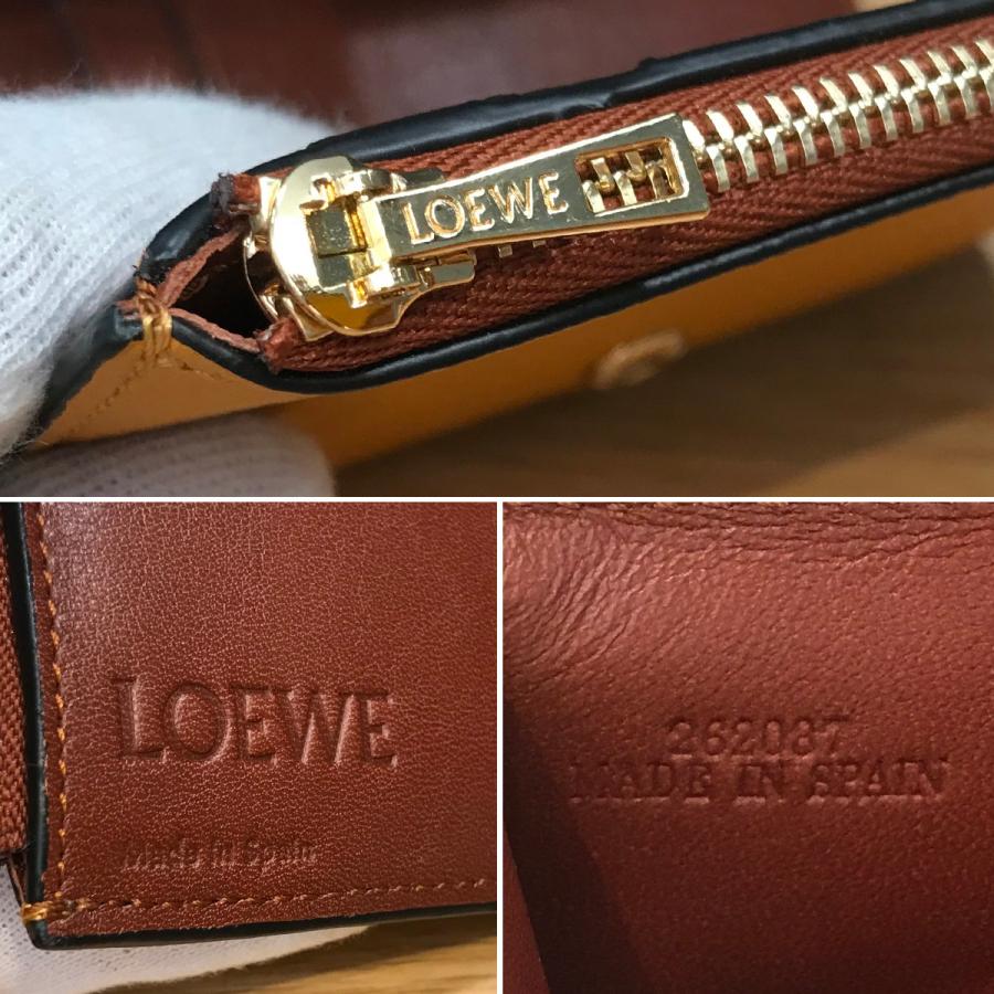 LOEWE（ロエベ） 【新品未使用】ロエベ バーティカルウォレットスモール マスタード ソフトグレインレザー C660S86X01 3つ折り ...