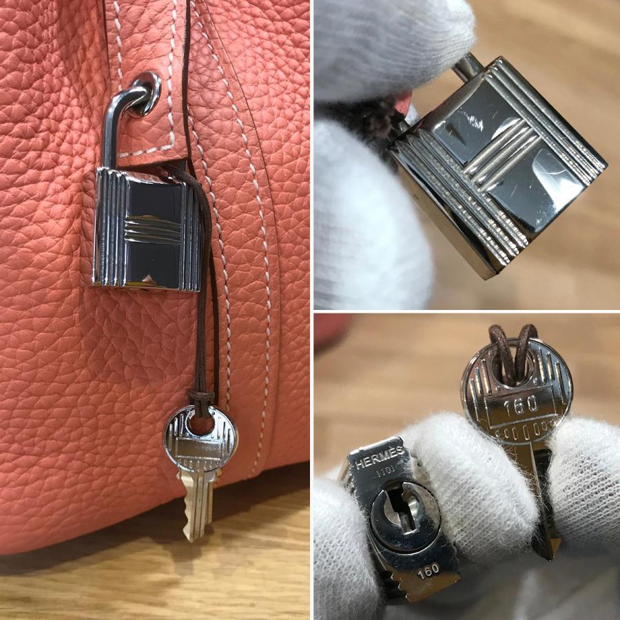 HERMES 【美品】エルメス ピコタンロック 18 PM トリヨンクレマンス クレヴェット Q刻印 ピンク 09581 ...