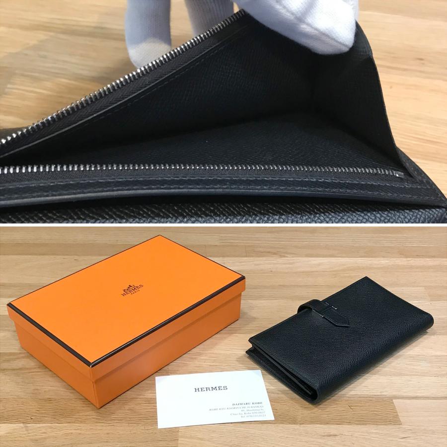 【新品同様】エルメス ベアンスフレ エプソン ブラック シルバー金具 D刻印 長財布 黒 11653 :11653:Coeuriche ヤフーショッピング店 - 通販 - Yahoo!ショッピング