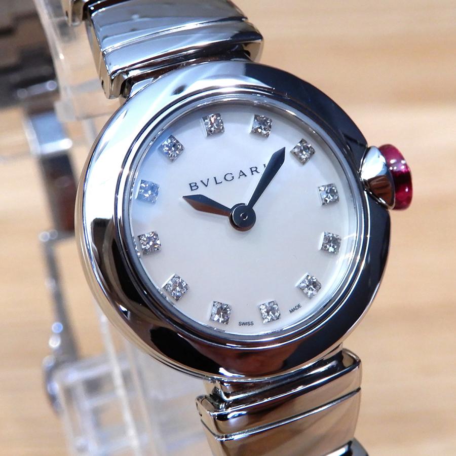 【新品同様】ブルガリ ルチェア 12Pダイヤ シェル文字盤 LU23S クォーツ 研磨済み レディース時計 12495 : 12495 ...