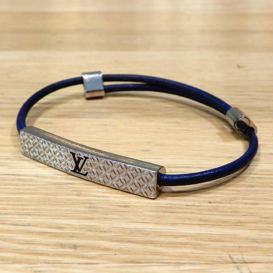LOUIS VUITTON 【良品】ルイヴィトン ブレスレット・シャンゼリゼ ネイビー シルバー金具 M8115 紺色 13564 ...