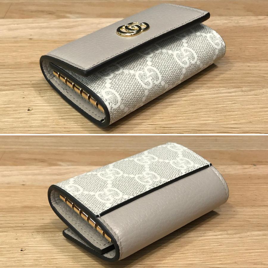 GUCCI 【新品未使用】グッチ GGマーモント 6本 キーケース GGスプリームキャンバス オートミール 456118 グレーベージュ系 ...