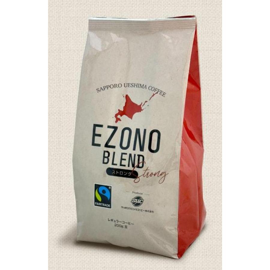 サッポロウエシマコーヒー エゾノブレンド (EZONO BLEND) ストロング 200g (豆)国際フェアトレード認証業務用コーヒー ...