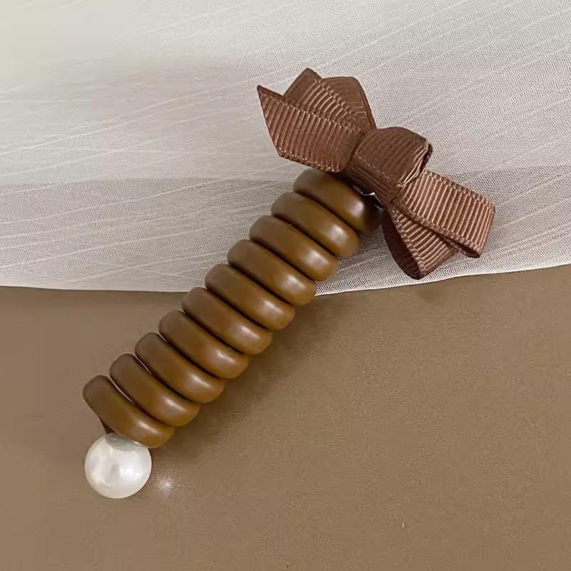 コイルポニー リボン パール スパイラルヘアリング ぐるぐる ヘアゴム コイルアップ ヘアアクセサリー ワイヤーポニー ブラック 可愛い 子供 HG-54 : 雑貨屋cohaco - 通販 ...