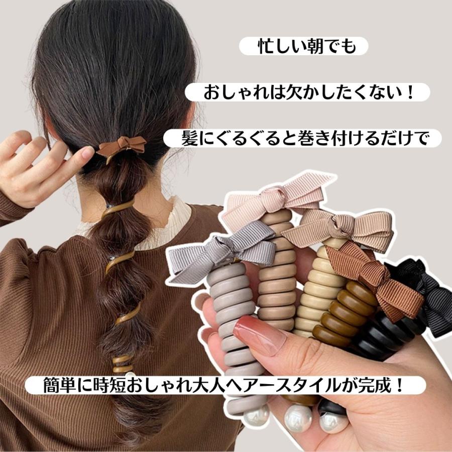 コイルポニー リボン パール スパイラルヘアリング ぐるぐる ヘアゴム コイルアップ ヘアアクセサリー ワイヤーポニー ブラック 可愛い 子供 HG-54 : 雑貨屋cohaco - 通販 ...
