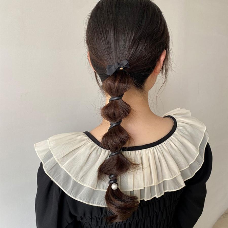 コイルポニー リボン パール スパイラルヘアリング ぐるぐる ヘアゴム コイルアップ ヘアアクセサリー ワイヤーポニー ブラック 可愛い 子供 HG-54 : 雑貨屋cohaco - 通販 ...