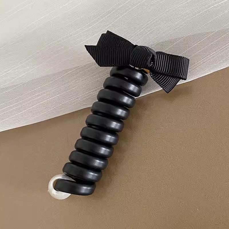 コイルポニー リボン パール スパイラルヘアリング ぐるぐる ヘアゴム コイルアップ ヘアアクセサリー ワイヤーポニー ブラック 可愛い 子供 HG-54 : 雑貨屋cohaco - 通販 ...