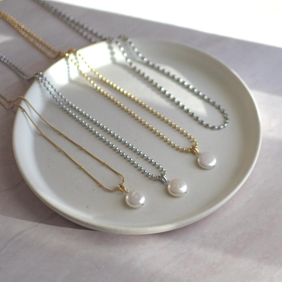 スネークチェーン × 艶やかなコインパール ペンダント / 淡水パール 50cm pe-104 : coharu pearl - 通販 - Yahoo!ショッピング