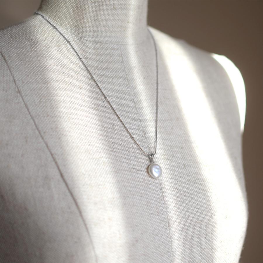 スネークチェーン × 艶やかなコインパール ペンダント / 淡水パール 50cm pe-104 : coharu pearl - 通販 - Yahoo!ショッピング