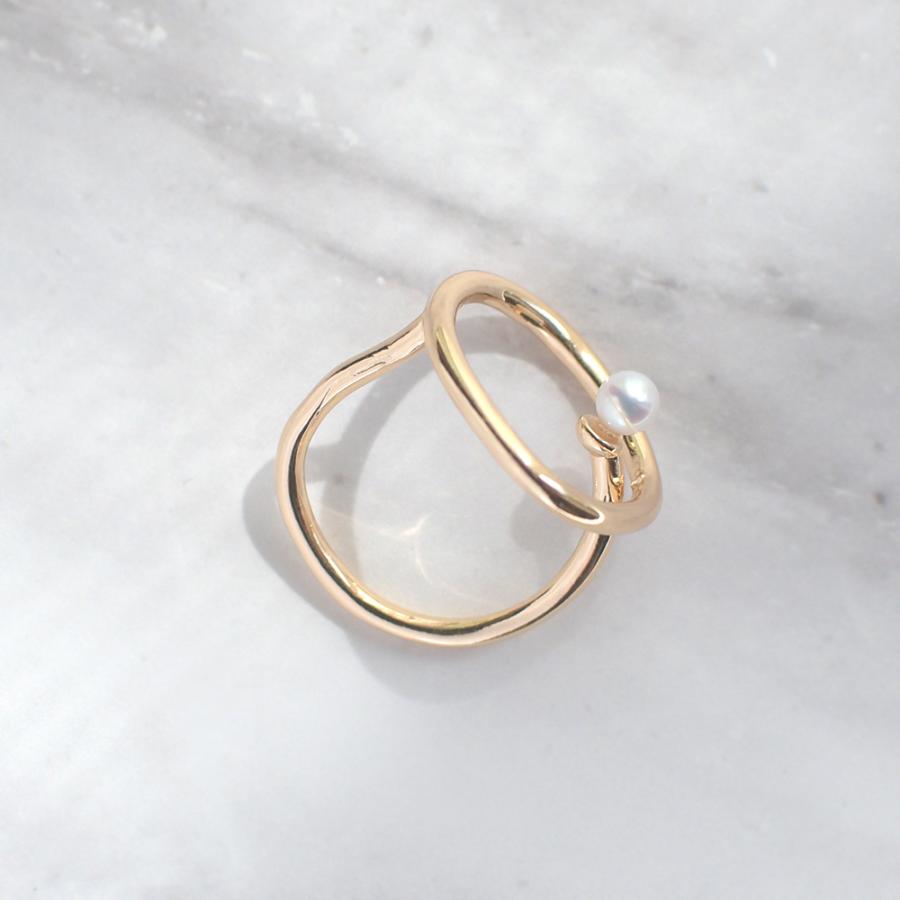 あこや真珠 ベビーパール リング K14ゴールドフィルド ニュアンスデザイン 4.0-4.5mm ホワイト / r-009 : coharu pearl - 通販 - Yahoo!ショッピング