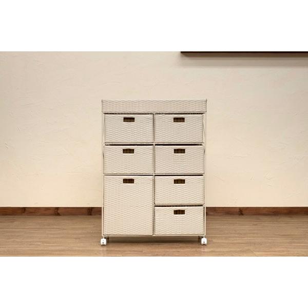 ラタン調 チェスト 4段ワイド tme10 ブラウン アイボリー :tme10:COLABO TRADING Yahoo!店 - 通販 - Yahoo!ショッピング