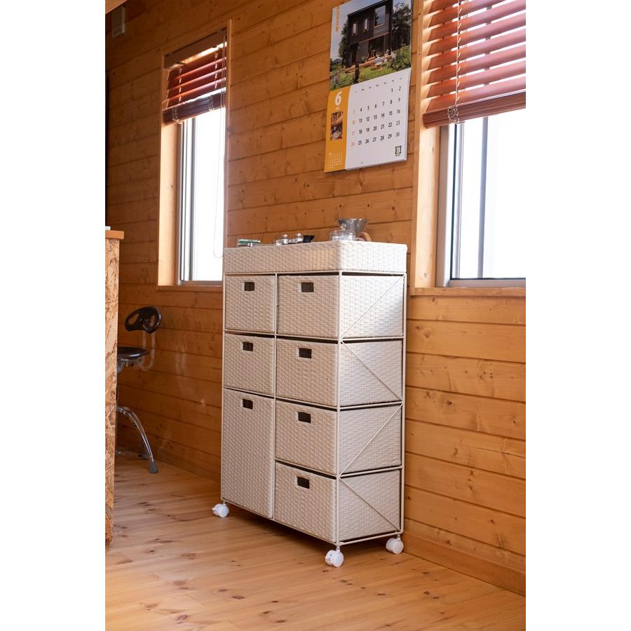 ラタン調 チェスト 4段ワイド tme10 ブラウン アイボリー :tme10:COLABO TRADING Yahoo!店 - 通販 - Yahoo!ショッピング