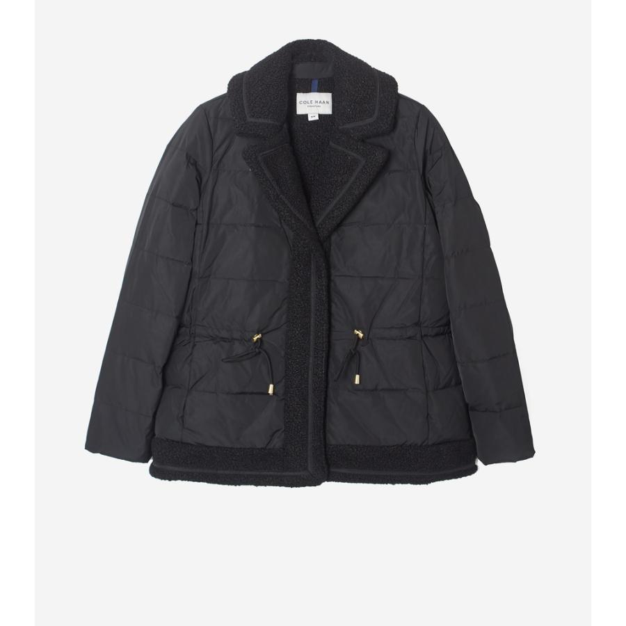 COLE HAAN コールハーン Colehaan タフタダウンジャケット Wカーリーファーライン トリミング womens T10415 ...