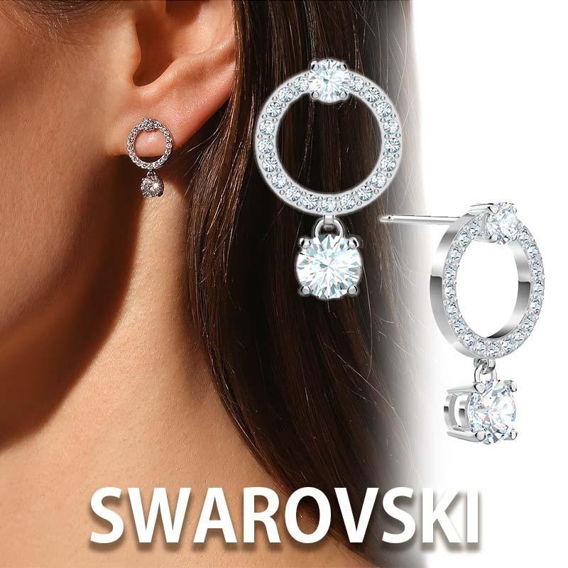 SWAROVSKI レビュー特典あり スワロフスキー ピアス アトラクト 5563278 シルバー ホワイト レディース Attract ...