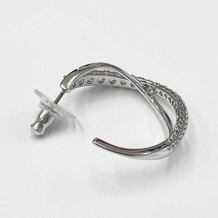 レビュー特典あり スワロフスキー SWAROVSKI Twist フープピアス 5563908 シルバー ツイスト ねじれ プレゼント 誕生日 ...