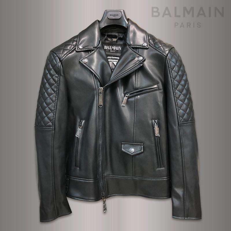 BALMAIN バルマン メンズ 8008 ブルゾン エコレザー ライダース ブランド 紳士服 アウター ジャケット : 8008 ...