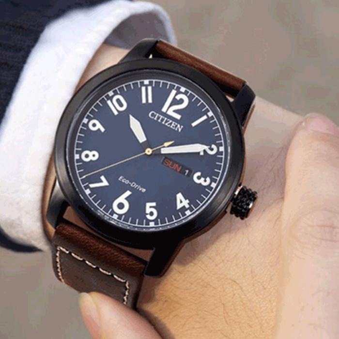 CITIZEN 【純正BOX付き】CITIZEN シチズン エコドライブソーラー 腕時計 ネイビー文字盤 ブラウンレザーベルト BM8478-01L 海外モデル メンズ : Colemo ...