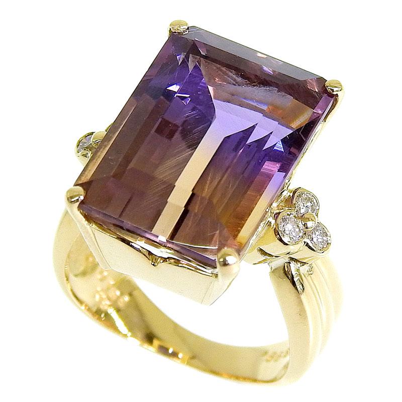 13.98ct天然バイカラートルマリンリング 12号 K18YG ダイヤモンド 新品仕上済 イエローゴールド ダイヤ合計0.188ct 指輪 中古 送料無料 : コレクションシバ - 通販 ...