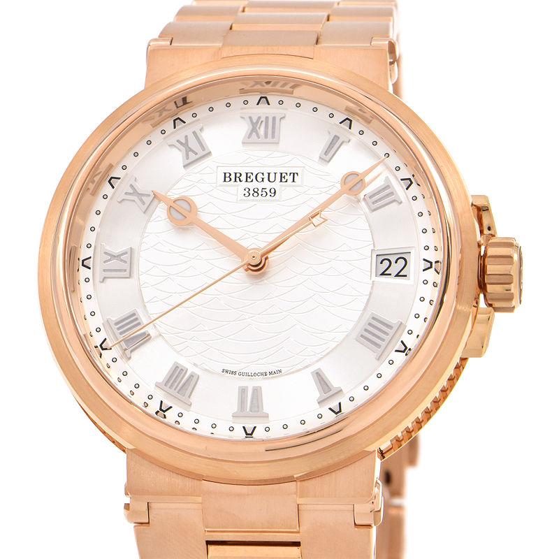 マリーン [3年保証] ブレゲ メンズ マリーン5517 5517BR/12/RZ0 5517 K18RG 裏スケルトン カレンダー シルバー ...