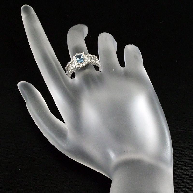 0.98ct天然アクアマリンリング 14号 Pt900 0.5ct天然ダイヤモンド エメラルドカット ハーフエタニティ プラチナ 地金7.8g 中古 送料無料 : コレクションシバ - 通販 ...