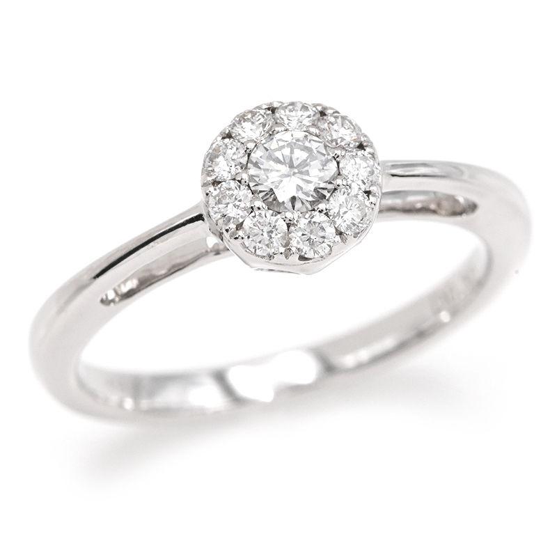 合計0.3ct天然ダイヤモンドリング 9号 K18WG フラワーモチーフ 花モチーフ パヴェダイヤリング ホワイトゴールド 地金2.3g 中古 送料無料 : コレクションシバ - 通販 ...