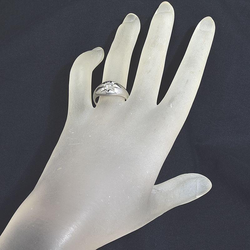 0.39ct天然ダイヤモンドリング 16号 Pt900 1粒 一粒 かまぼこリング 月甲丸リング 艶消し 後光彫り 指輪 プラチナ 地金10.4g 中古 送料無料 : コレクションシバ ...