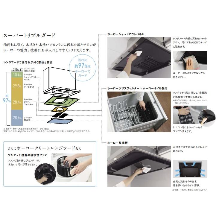 タカラスタンダード ホーローレンジフードVRAS W750ミリタイプ VRAS-E752ADL(R)N シロッコファン本体＋前面パネル 法人・個人事業主・店舗様限定販売。 : 住設コロシアム ...