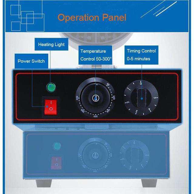 業務用ワッフルメーカー機械 業務用マフィンメーカー ワッフルメーカー 回転ワッフル機焦げ付き防止レストランベーカリースナックバー家庭用180度 ...