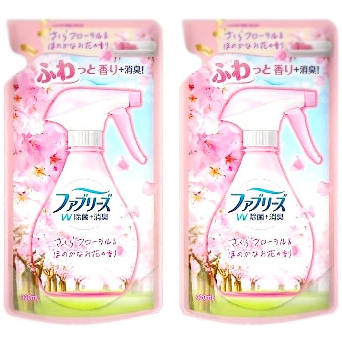 ファブリーズ 布用 W除菌+消臭 さくらフローラル＆ほのかなお花の香り 詰め替え 320mL 2個セット : color - 通販 - Yahoo!ショッピング