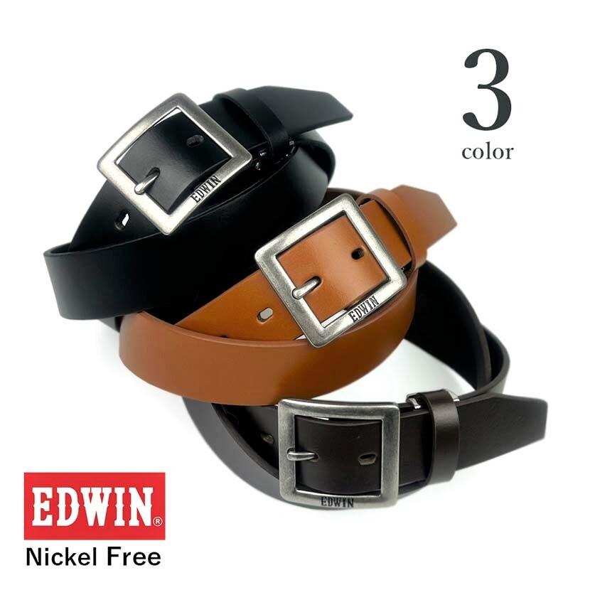 EDWIN（エドウィン） エドウイン リアルレザー ギャリソンバックル ベルト ニッケルフリーバックル 0111178 【送料無料】【父の日 ...