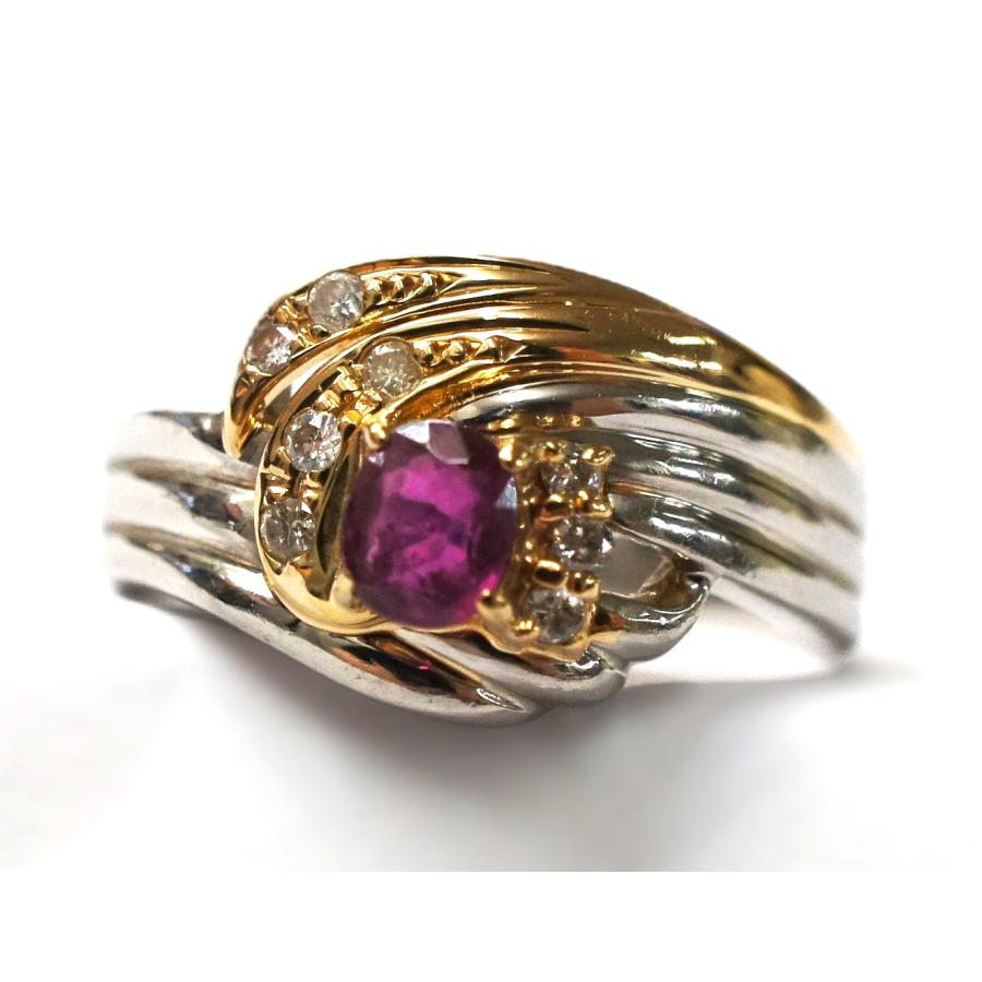 PT850&K18 ルビー ダイヤモンド リング 5.84g 14号【送料無料】【プラチナ】【ゴールド】【中古】 : colorful story - 通販 - Yahoo!ショッピング