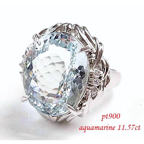 【美品】PT900 アクアマリン 11.57ct ダイヤ付き リング 14.24g 11号【送料無料】【プラチナ】【中古】 : colorful story - 通販 - Yahoo!ショッピング