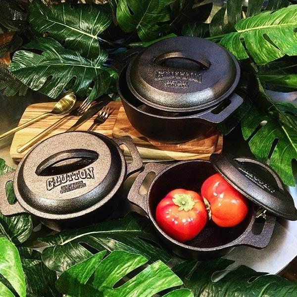 在庫限り・入荷なし ダルトン DULTON 両手鍋 鉄製 M フタ付き GLUTTON グラットン ラウンドポット : お弁当グッズのカラフルボックス - 通販 - Yahoo!ショッピング