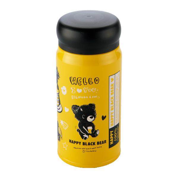 水筒 ミニ 350ml ステンレス HAPPY BLACK BEAR （ 保温 保冷 直飲み マグボトル マグ ボトル ステンレスボトル OHARASOU くま ） : お弁当グッズのカラフル ...