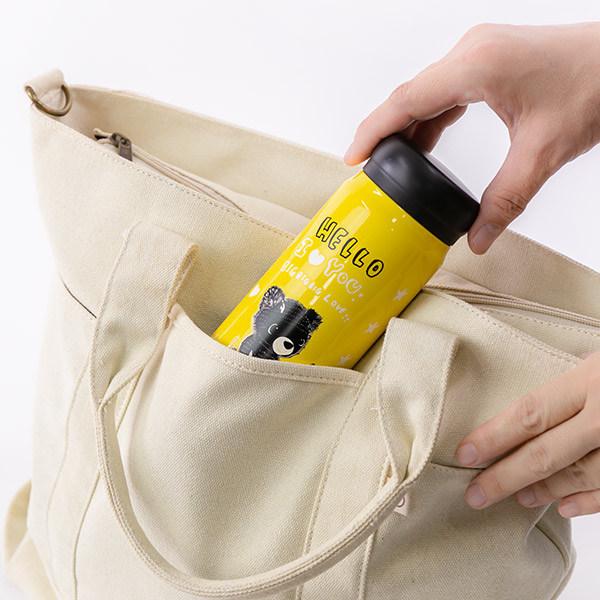 水筒 ミニ 480ml ステンレス HAPPY BLACK BEAR （ 保温 保冷 直飲み マグボトル マグ ボトル ステンレスボトル OHARASOU くま ） : お弁当グッズのカラフル ...