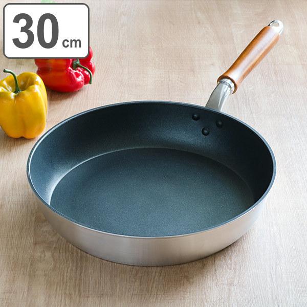 フライパン 30cm IH対応 フッ素加工 IH-TOUGH 木柄 （ ガス火 直火 ih 対応 浅型フライパン アルミフライパン 30 センチ ） : 365851 : お弁当グッズの ...