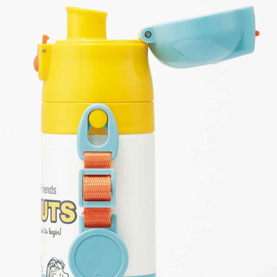 スケーター 水筒 キッズ 470ml ステンレス 直飲み 軽量 PEANUTS スヌーピー ツートンカラー （ SNOOPY 保冷専用 子供用水筒 ワンプッシュ ボトル ダイレクトボトル ...
