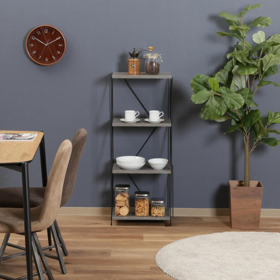 オープンラック 4段 簡単組み立て ワイヤーラック EZBO 幅42cm グレー :407585:お弁当グッズのカラフルボックス - 通販 - Yahoo!ショッピング