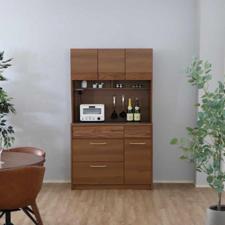 東馬 キッチンボード レッドオーク 無垢前板 RIGALA 約幅105cm （ カップボード キッチン収納 収納 レンジ台 食器収納 天然木 日本製 完成品 ） : お弁当グッズのカラフル ...