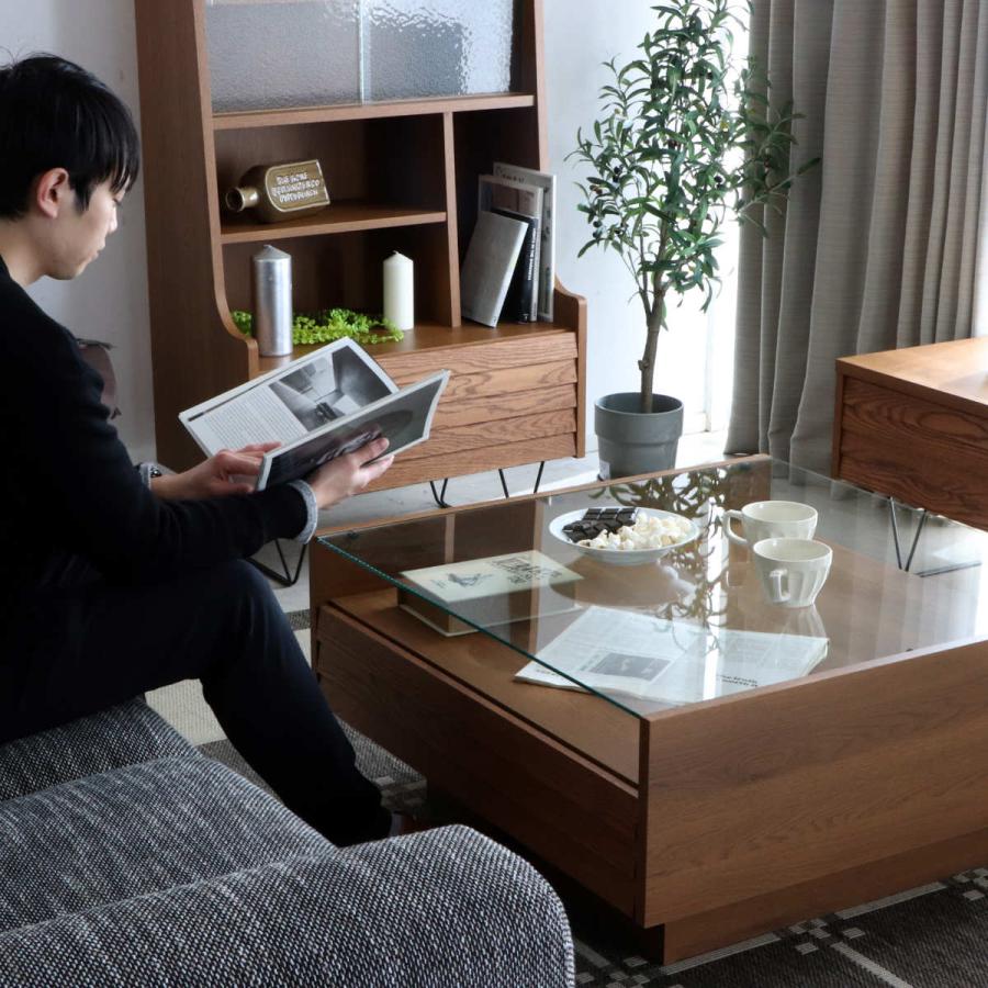 東馬 センターテーブル ガラス天板 レッドオーク 無垢前板 RIGALA 約幅84cm （ ガラス テーブル リビングテーブル ローテーブル 収納 木製 日本製 完成品 ） : お弁当グッズの ...