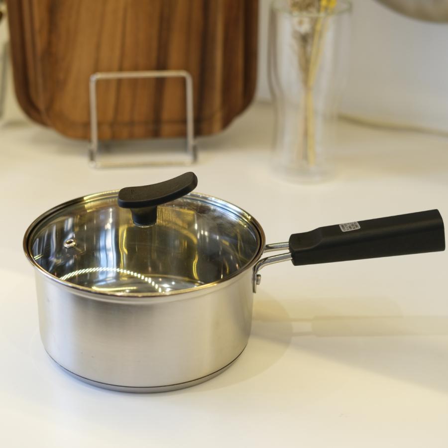 パール金属 片手鍋 14cm IH対応 チーノ ステンレス製 3層底 ガラス蓋付き （ なべ お鍋 ガス火対応 オール熱源対応 ステンレス鍋 1人用鍋 フタ付き 小鍋 小さい ） : お弁当 ...