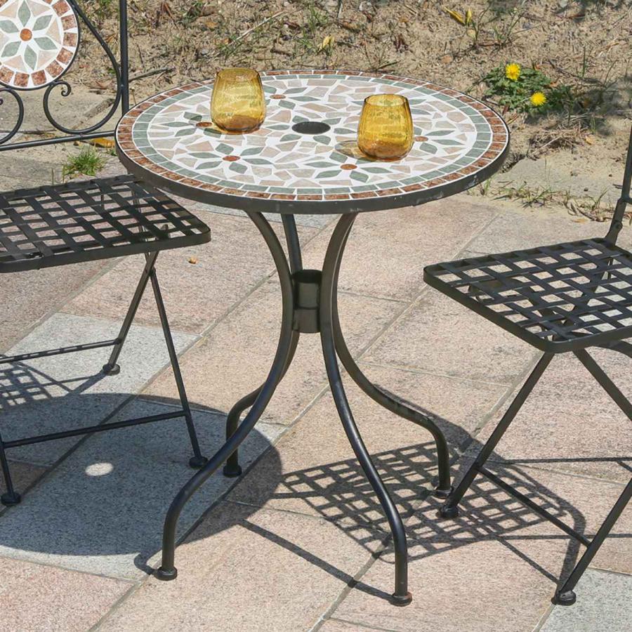 ガーデンテーブル モザイクテーブル 花柄 直径61cm : 414407 : お弁当グッズのカラフルボックス - 通販 - Yahoo!ショッピング