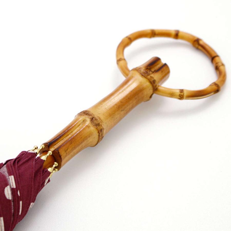 SUR MER（シュールメール） 綿日傘 麻シーチング水玉 長傘 パープル