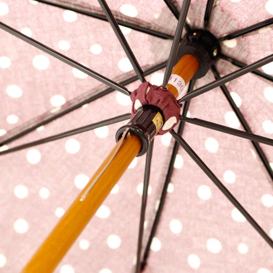 SUR MER（シュールメール） 綿日傘 麻シーチング水玉 長傘 パープル