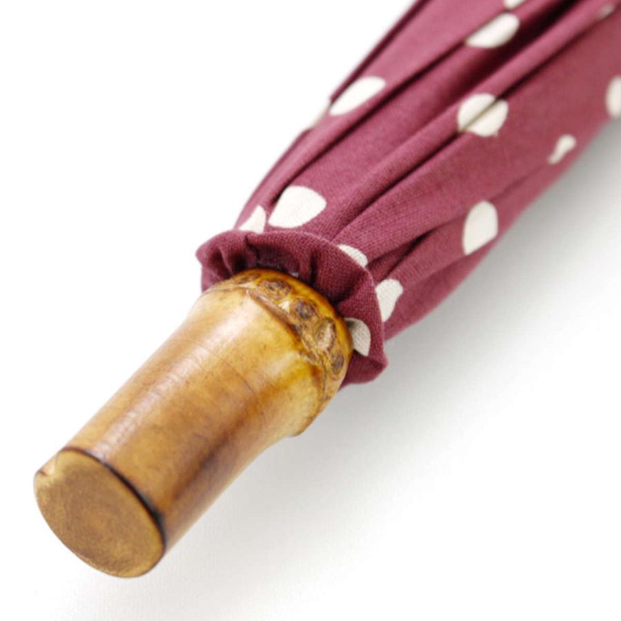 SUR MER（シュールメール） 綿日傘 麻シーチング水玉 長傘 パープル