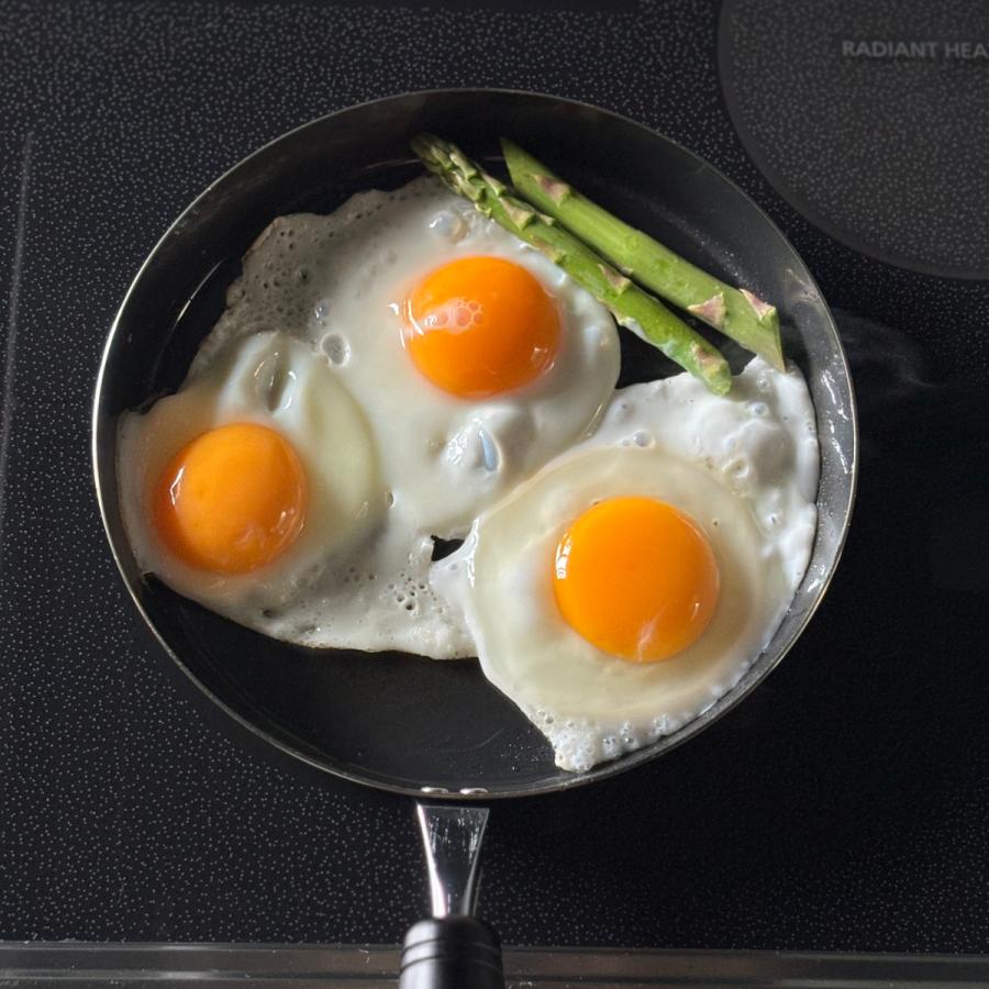 bws SELECTION 鉄フライパン 20cm IH対応 ガラス蓋付き 目玉焼きがおいしく焼ける鉄のフライパン （ ガス火対応 フライパン 鉄 目玉焼き 鉄製フライパン 蓋付き 浅型 ...