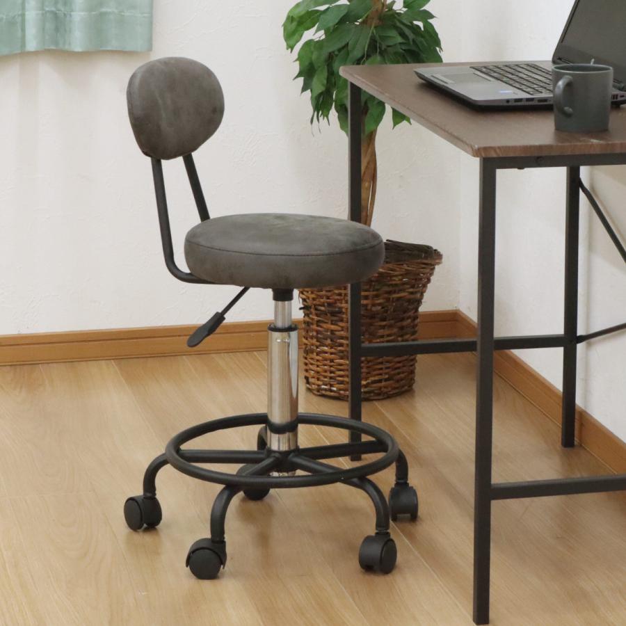 キャスター付きチェア 背付き 昇降式 回転式 座面高51.4〜67.4cm （ 丸 円形 レザー調 合皮 椅子 デスクチェア カウンターチェア ） :450640:お弁当グッズのカラフル ...